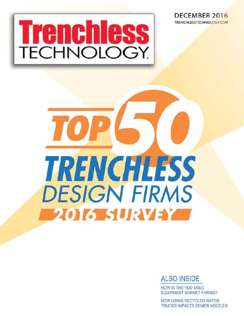 CH2M Named Top Trenchless Design Firm in 2016 – CH2M HILL Alumni Assocation